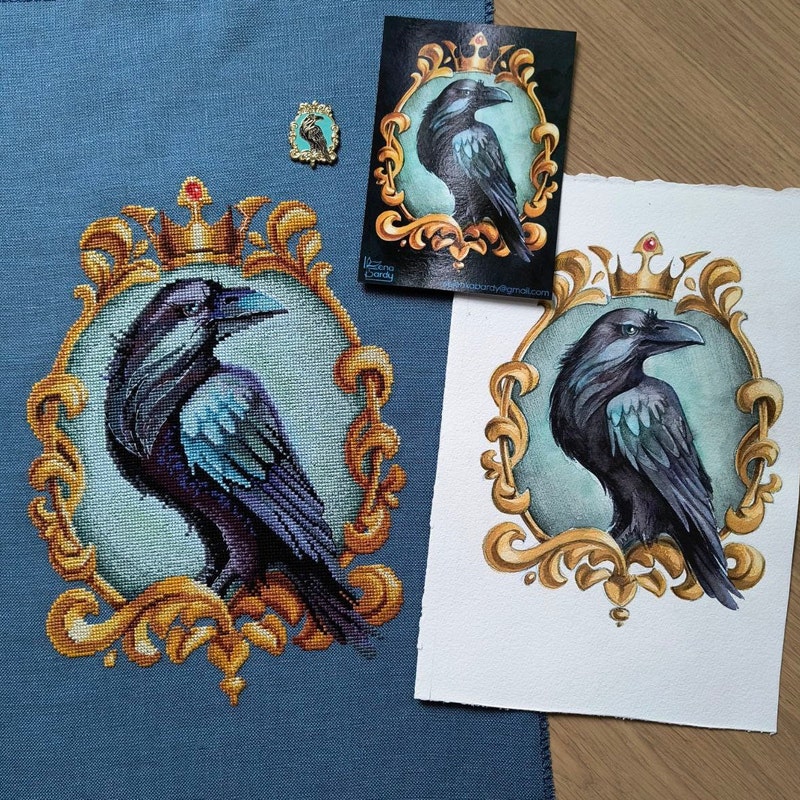 Crow Cross Stitch - Etsy