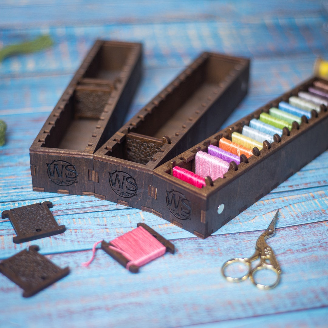Thread Bobbins Organizer, Wooden Expanded Organizer for Embroidery ...