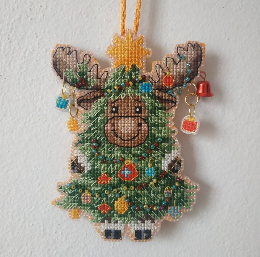 Cute Christmas Elk Cross Stitch Pattern,diy Christmas Handmade PDF ...