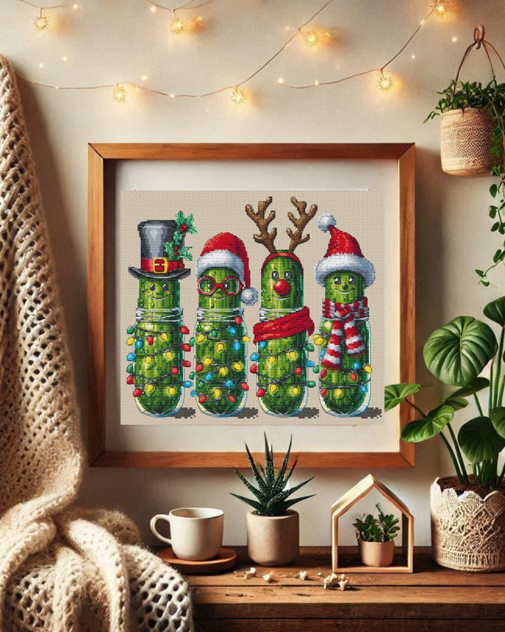 Xmas Pickles Cross Stitch Pattern, Christmas Cucumbers X-stitch, Funny ...