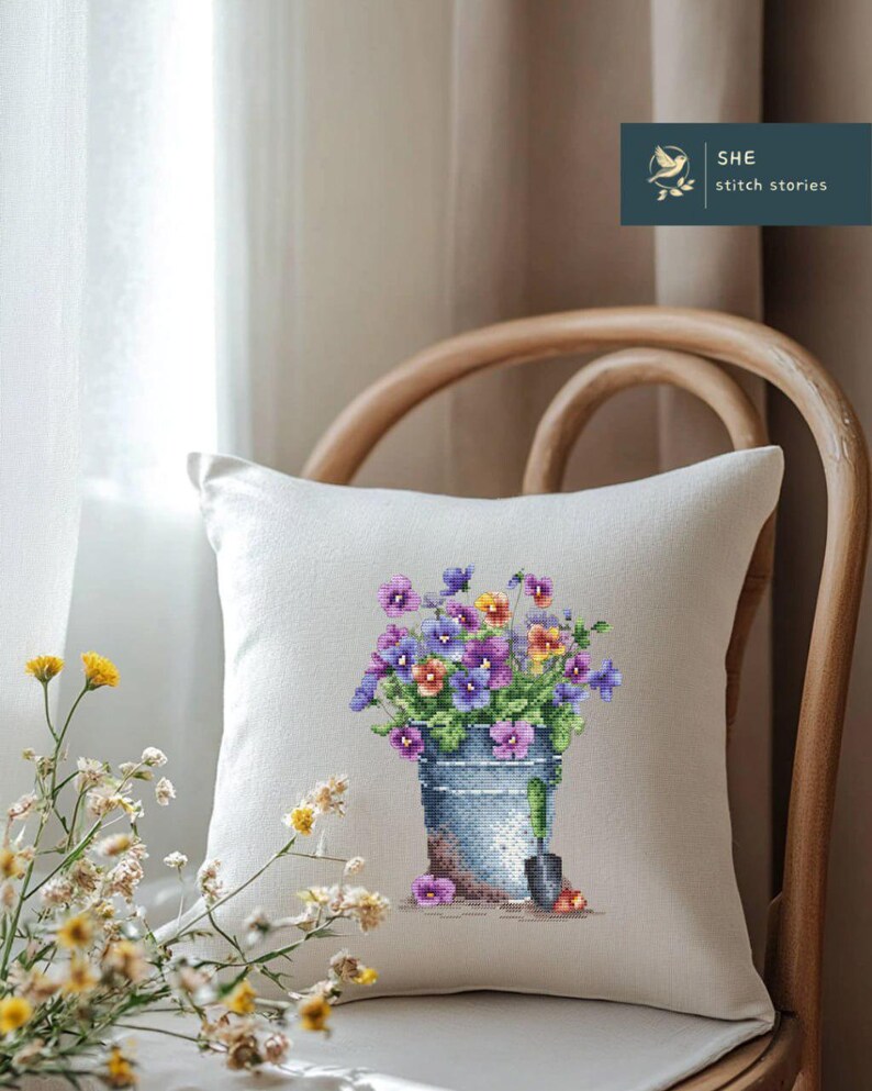 Flowers Cross Stitch Pattern, Field Flowers X-stitch Design, Floral ...