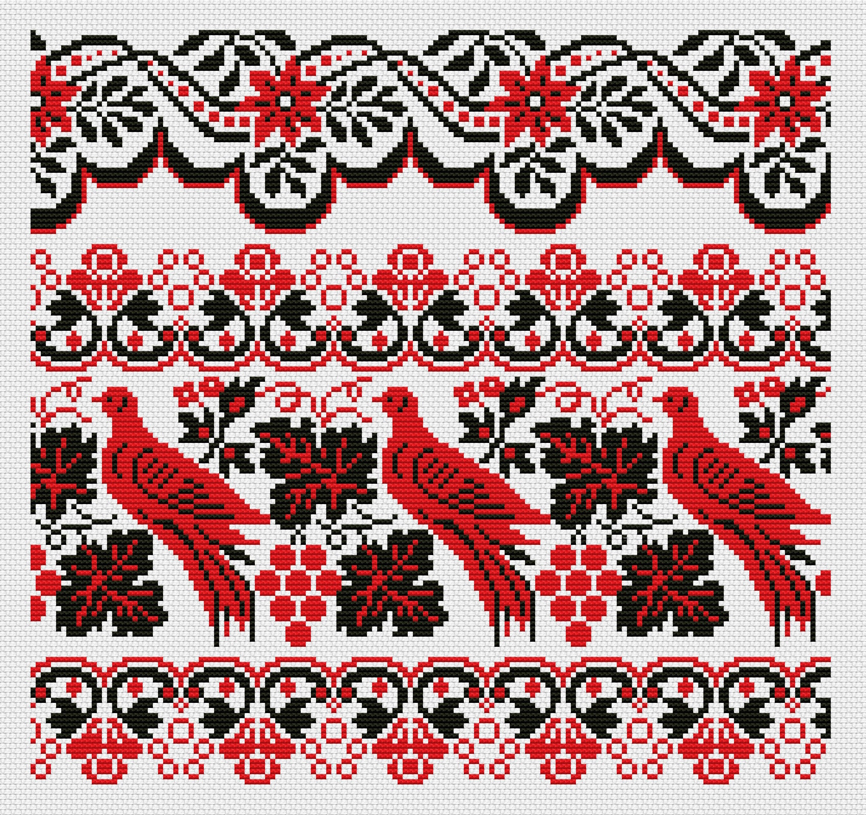 Set of Ukrainian Cross Stitch Patterns, Traditional Folk Embroidery ...