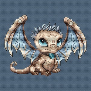Small Dragon Cross-stitch Pattern, Fantasy Embroidery, Cute Cross ...