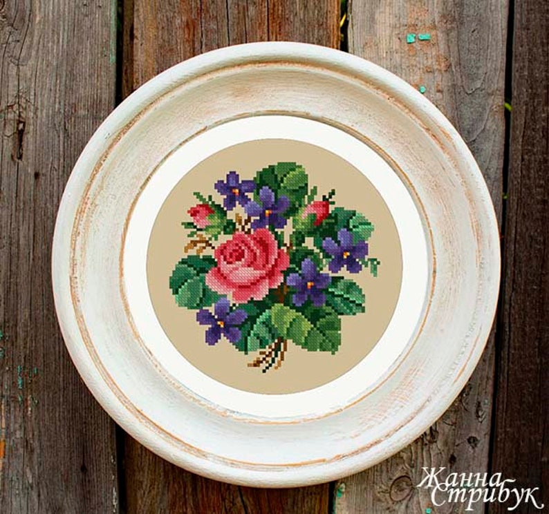 Bouquet Cross Stitch Pattern PDF, Floral Embroidery Design Set - Etsy