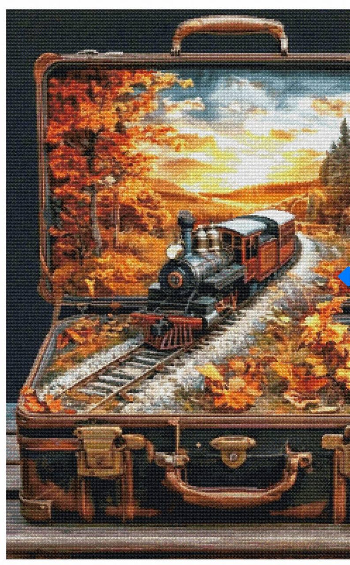 Autumn Express Cross Stitch Pattern, Steam Train & Fall Landscape X ...