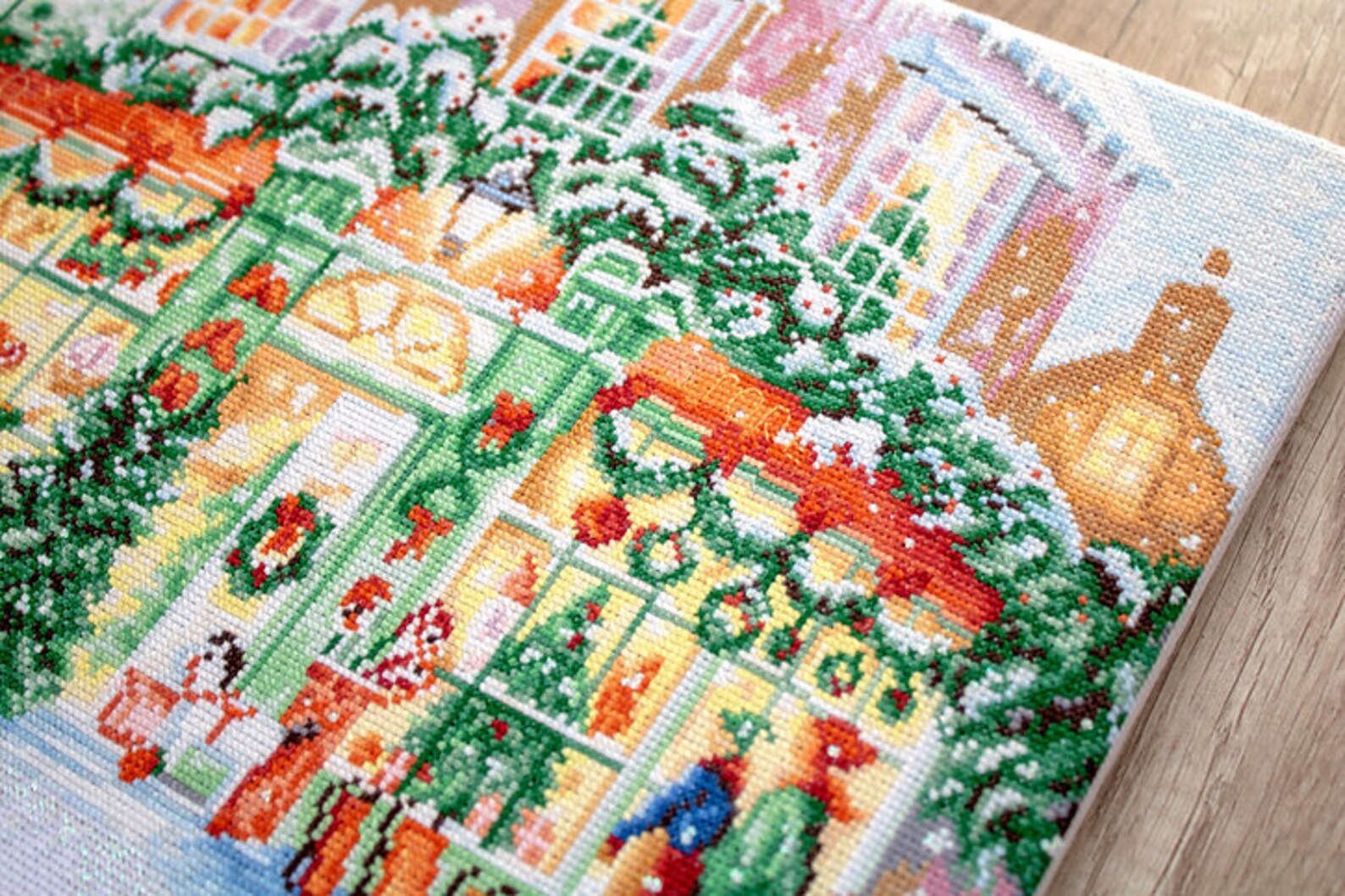 City Cross Stitch Pattern Christmas DIY Kit Winter Cityscape - Etsy