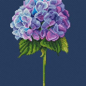 Hydrangea Flower Cross-stitch Pattern, Cushion Embroidery, PDF Digital, Hand Embroidery, Counted ...