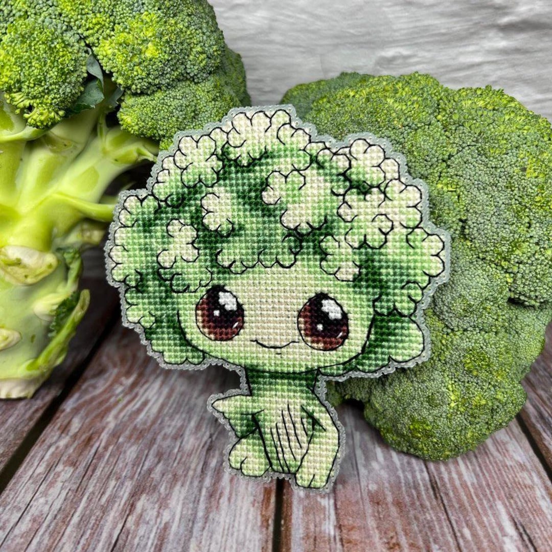 Broccoli Cross-stitch Pattern, Vegetable Cross-stitch Design, Small ...