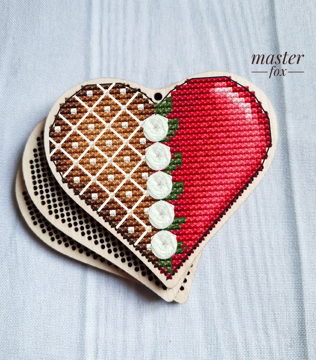 Set of 6 Small Heart Cross-stitch Pattern, St. Valentine Embroidery ...