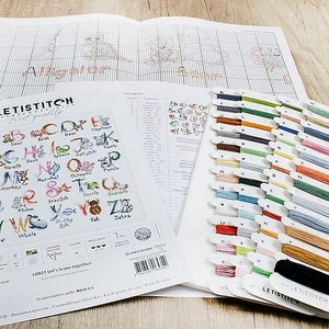 Cross Stitch Kit With Alphabet Pattern, Embroidered Letters DIY Kit ...