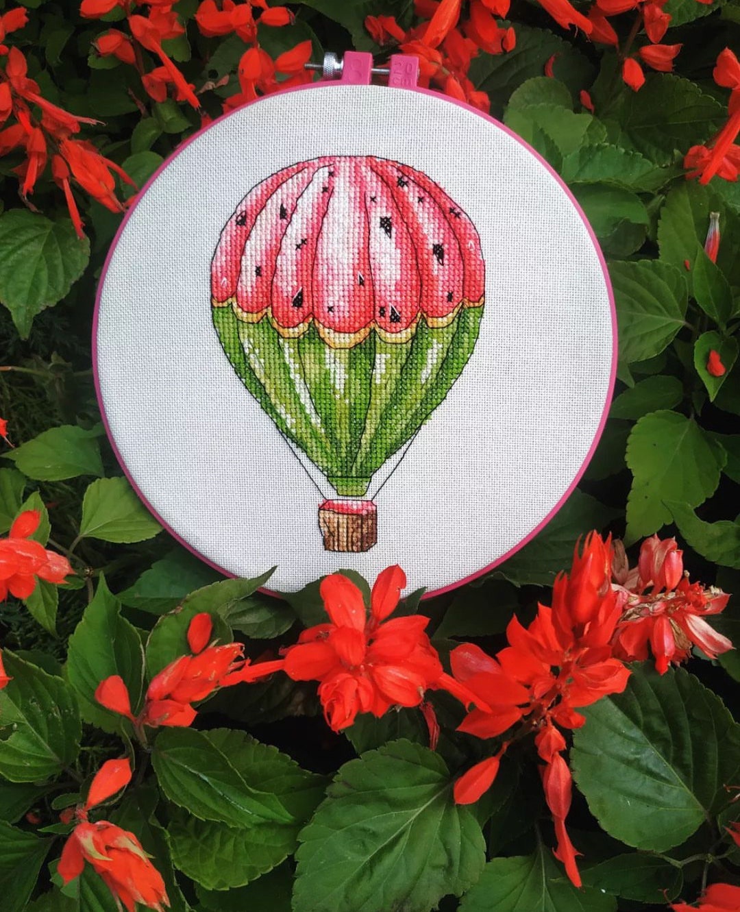 Air Balloon Cross-stitch Pattern, Watermelon Embroidery Cross Stitch ...