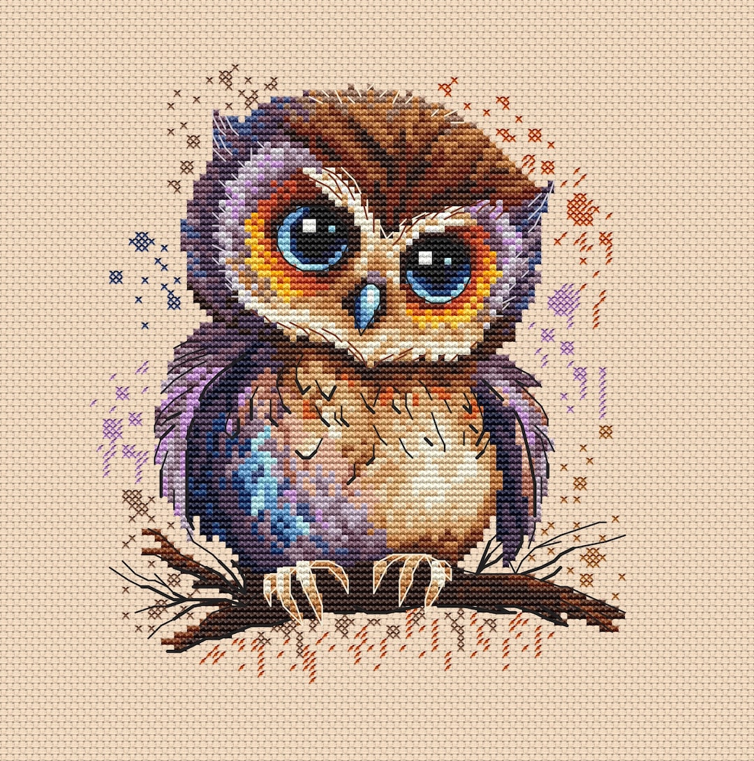 Owl Cross-stitch Pattern, Cross Stitch Design, Counted Modern Cross ...