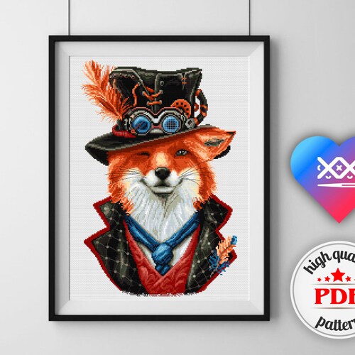 Space Fox. Cross Stitch Pattern. Cross Stitch Design. Digital. - Etsy