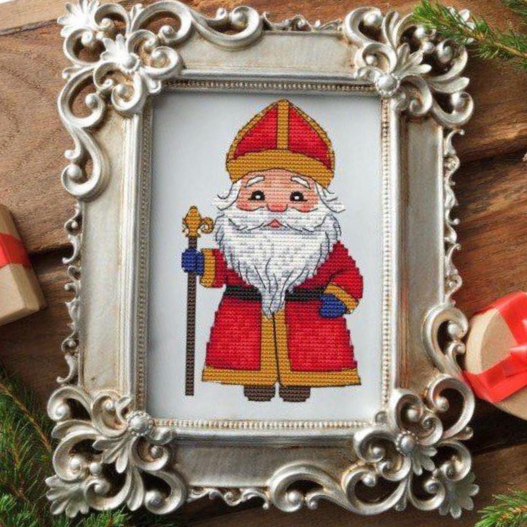 St Nicholas Cross Stitch Pattern, Christmas Design X-stitch - Etsy