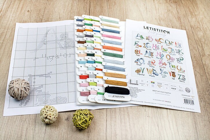 Cross Stitch Kit With Alphabet Pattern Embroidered Letters - Etsy