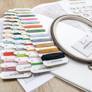 Cross Stitch Kit With Alphabet Pattern, Embroidered Letters DIY Kit ...