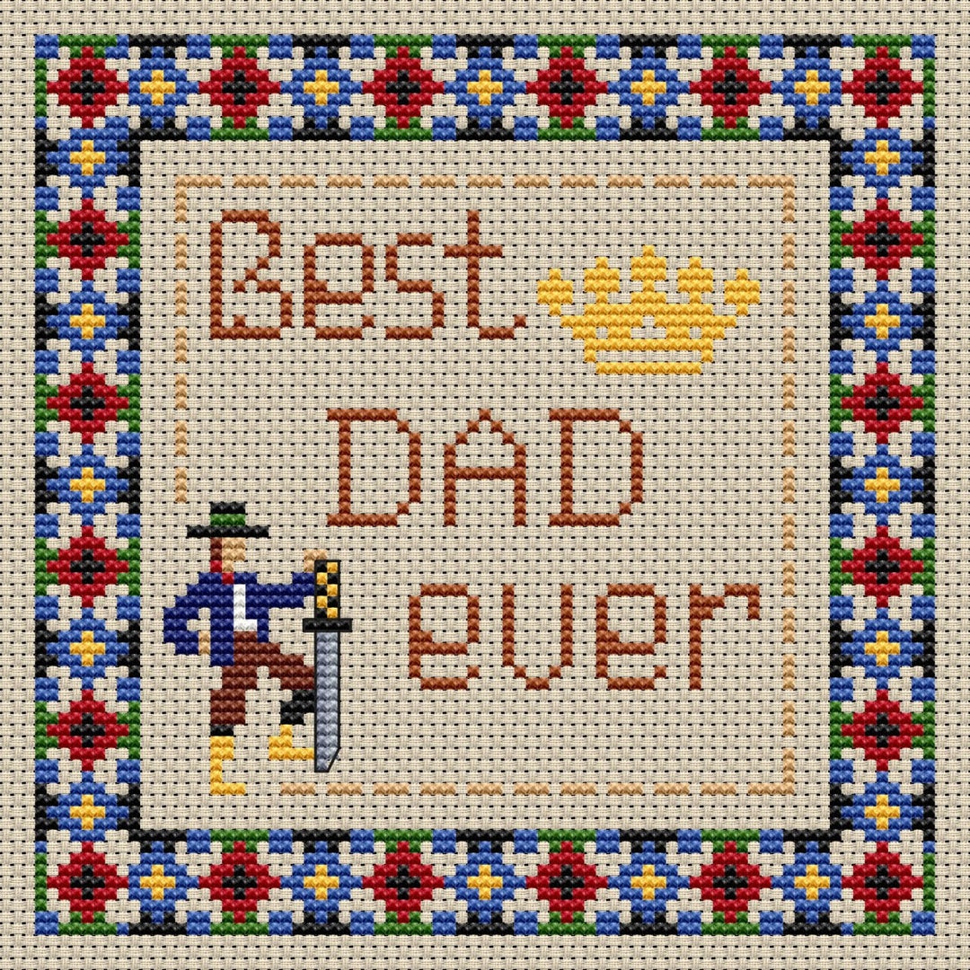 Best Dad Ever Cross-stitch Pattern, Father's Day X-stitch Design, PDF ...
