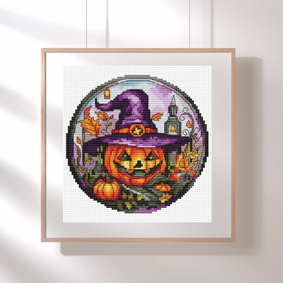 Cute Pumpkin Cross-stitch Pattern, Halloween Pumpkins Cross Stitch ...