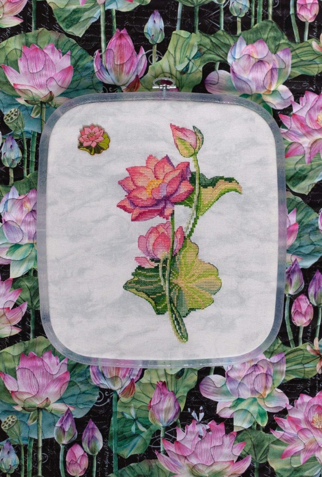 Lotus Cross Stitch Pattern, Floral Embroidery Design, Flower Bouquet ...