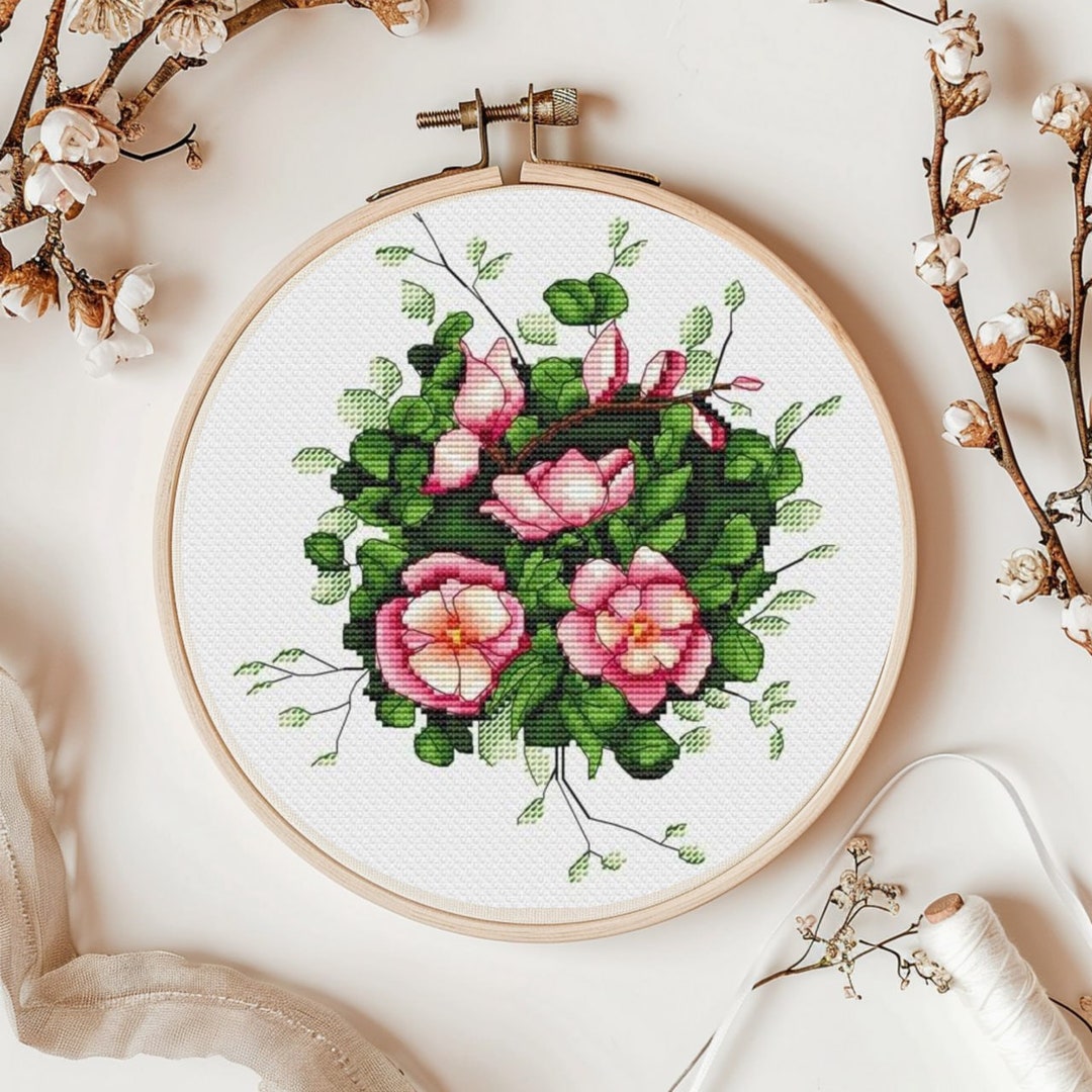 Spring Flowers Cross-stitch Pattern, Cushion X-stitch, PDF Digital ...