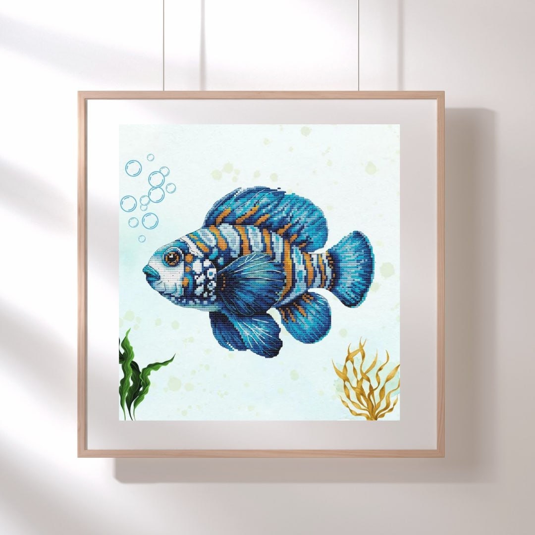 Mandarin Fish Cross Stitch Pattern, Aquarium X-stitch Pdf, Sea Animal ...