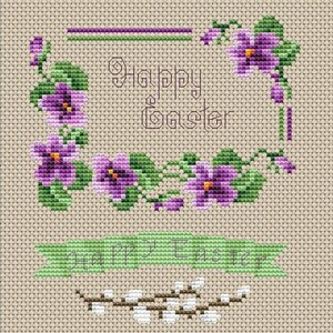 Easter Cross-stitch Patterns, PDF Happy Easter Sign, Small Cross Stitch ...