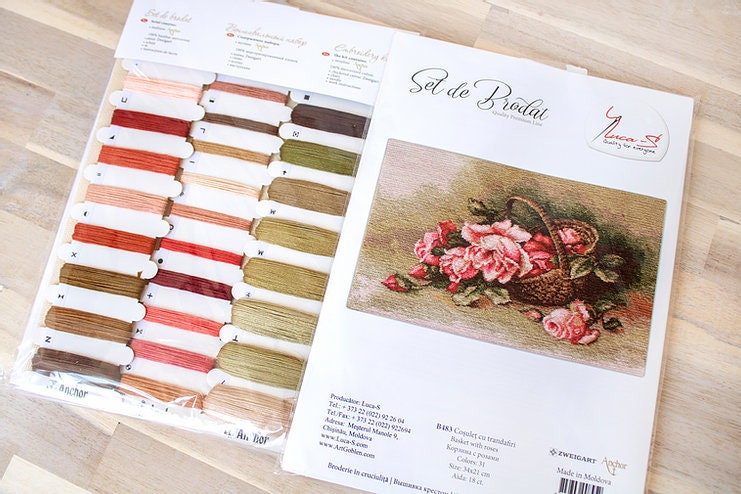 DIY Rose Embroidery Kit Making Floral Tapestry Needlepoint - Etsy