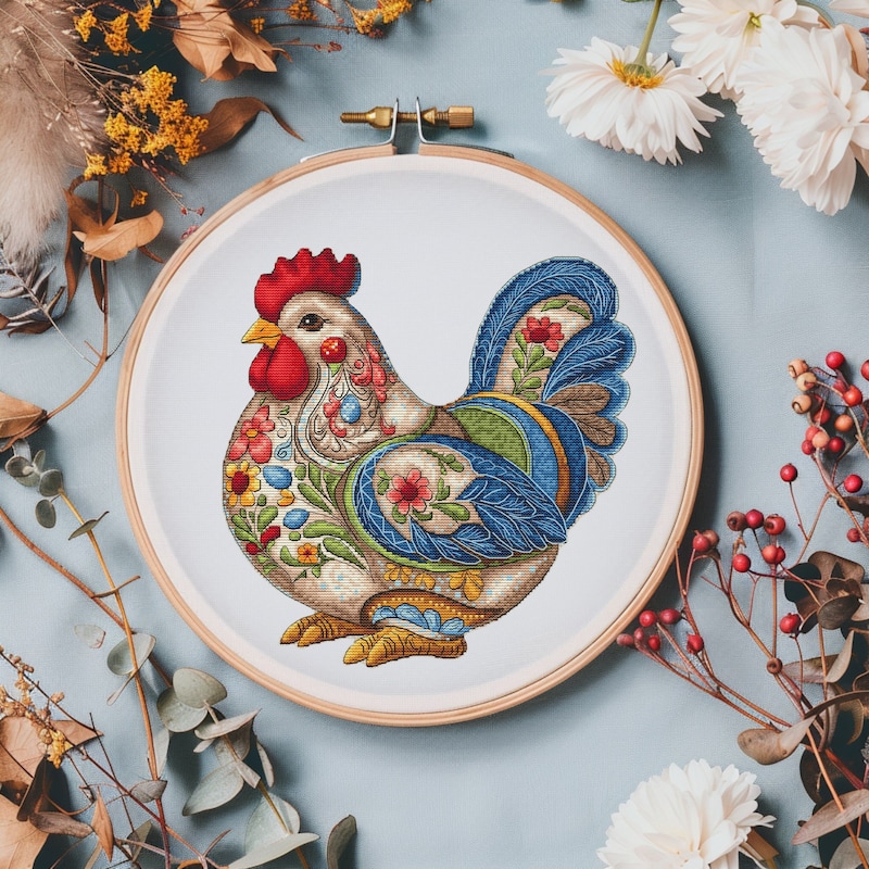 Chicken Cross Stitch - Etsy