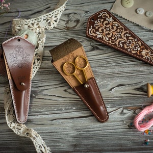 Scissors Holder Embroidery DIY Kit, Craft Case Making Set, Leather ...