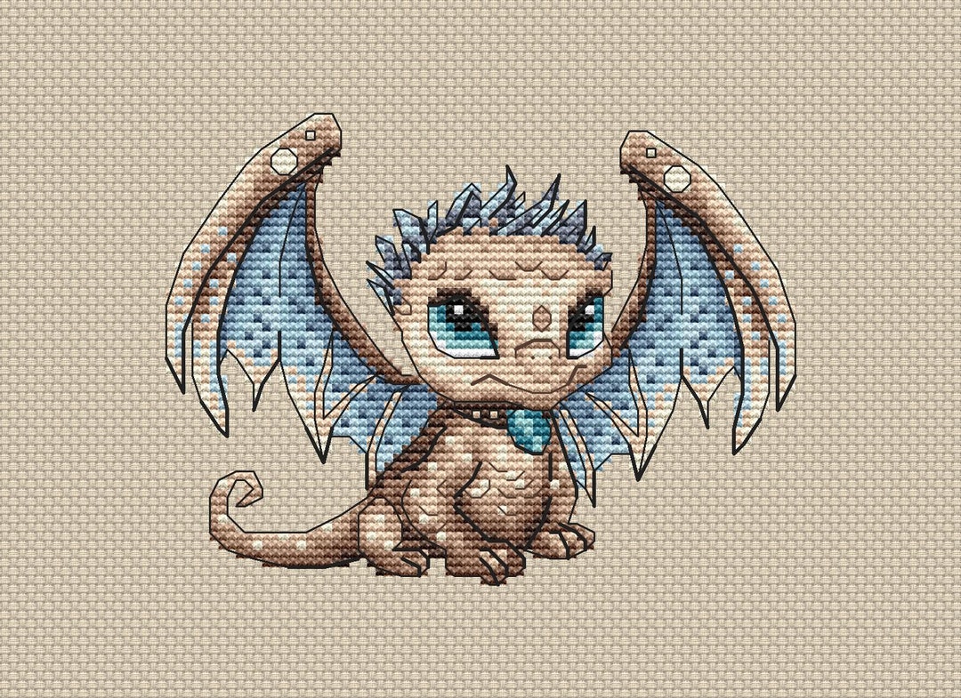 Small Dragon Cross-stitch Pattern Fantasy Embroidery Cute - Etsy