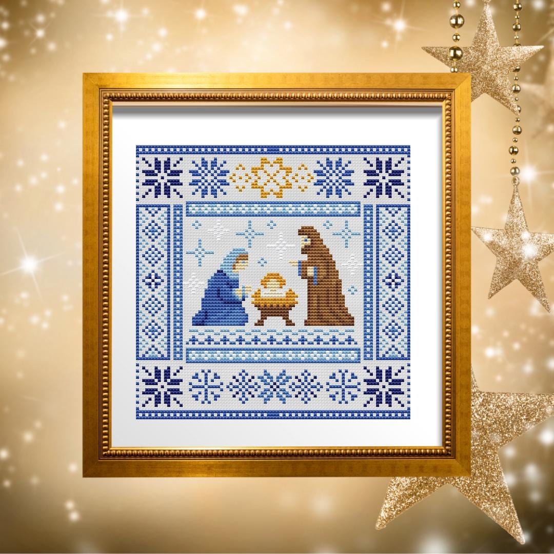 Birth of Christ Nativity Cross Stitch Pattern, Holy Family Christmas ...