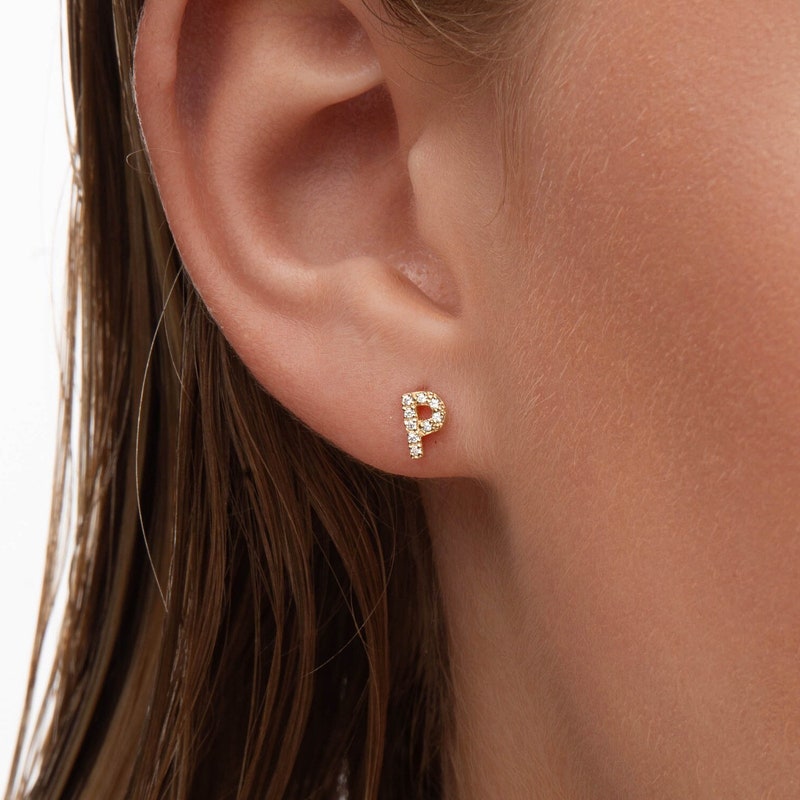 Initial Earrings - Etsy