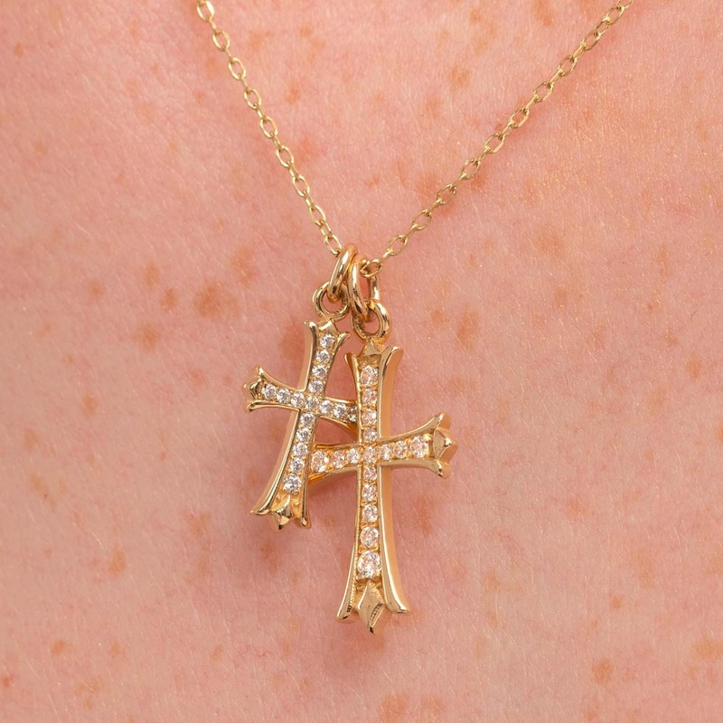 Double Cross Necklace - Etsy