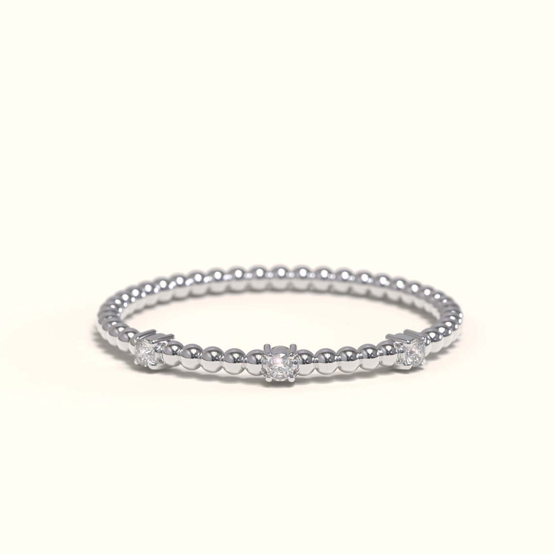 Diamond Ball Ring Dainty Diamond Ball Ring Stackable Wedding - Etsy