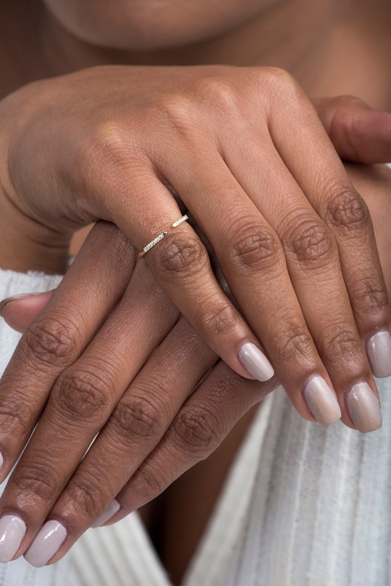 Open Cuff Diamond Ring 14K Gold Open Ring Open Ring Cuff | Etsy