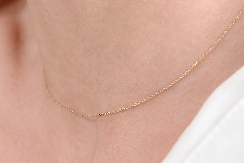 Gold Chain Necklace Solid Gold Chain Tiny Gold Chain Dainty - Etsy
