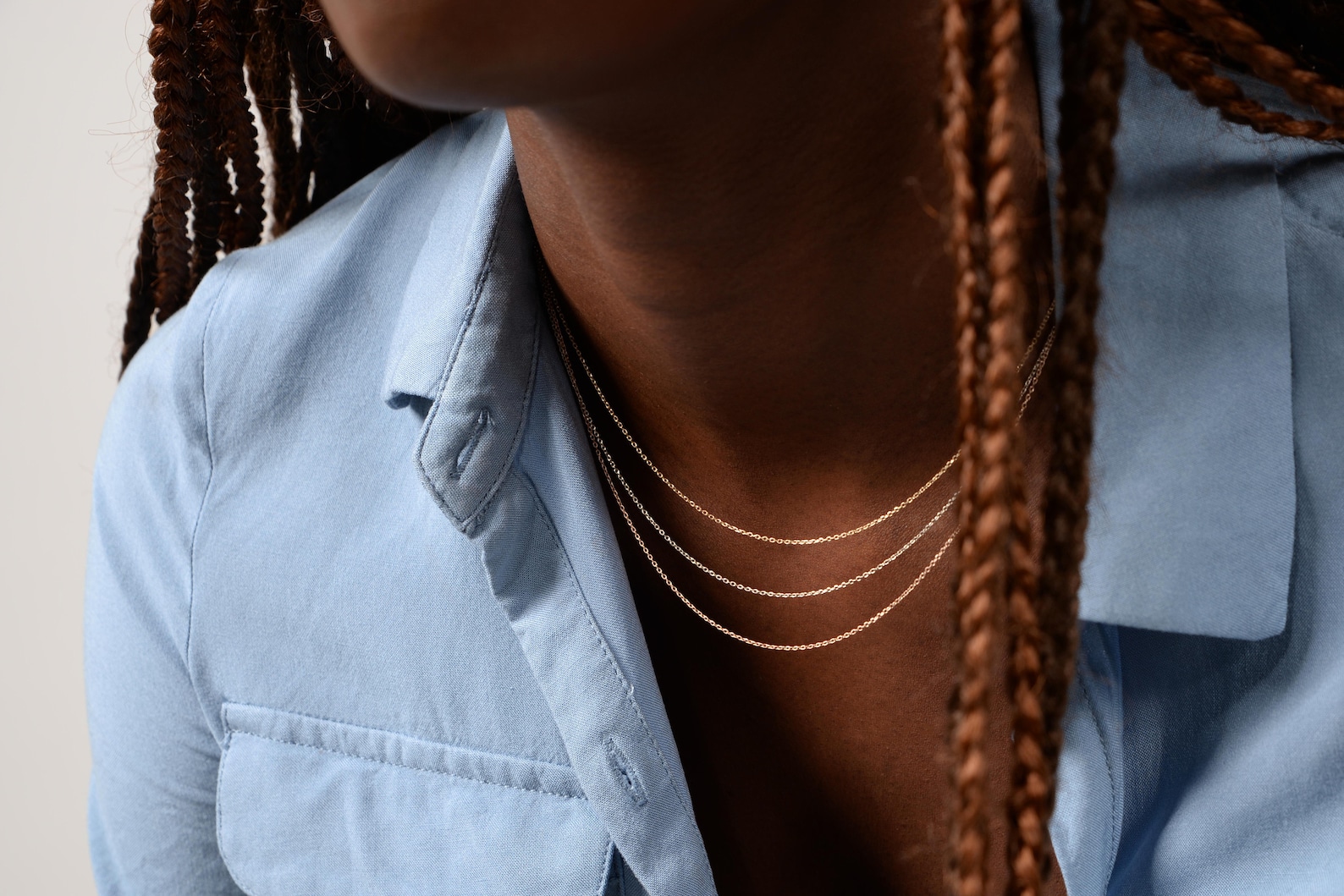 Solid Gold Layered Chain Necklace / 14K Solid Gold Layering - Etsy