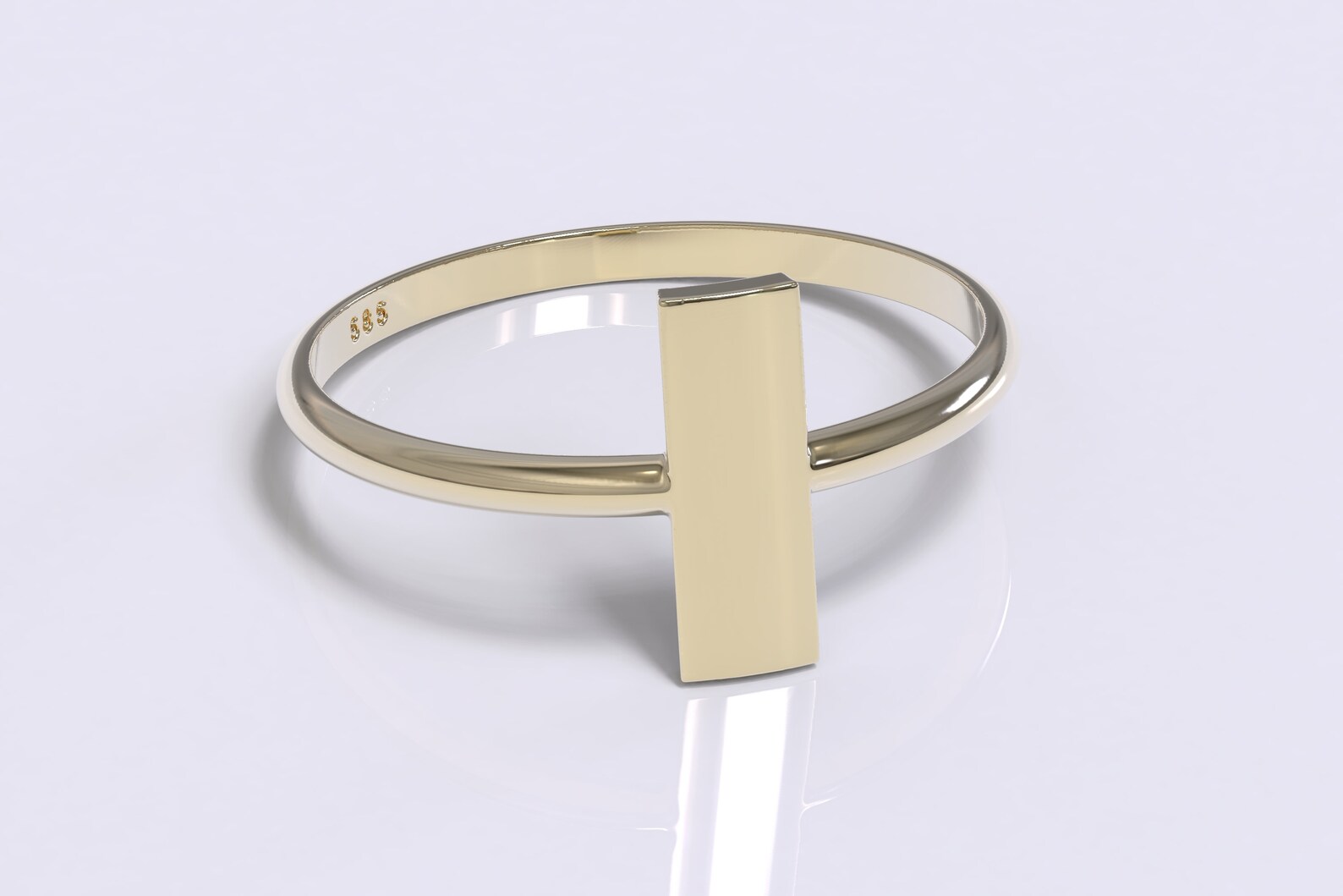 Gold Bar Ring Dainty Stacking Ring Geometric Ring | Etsy