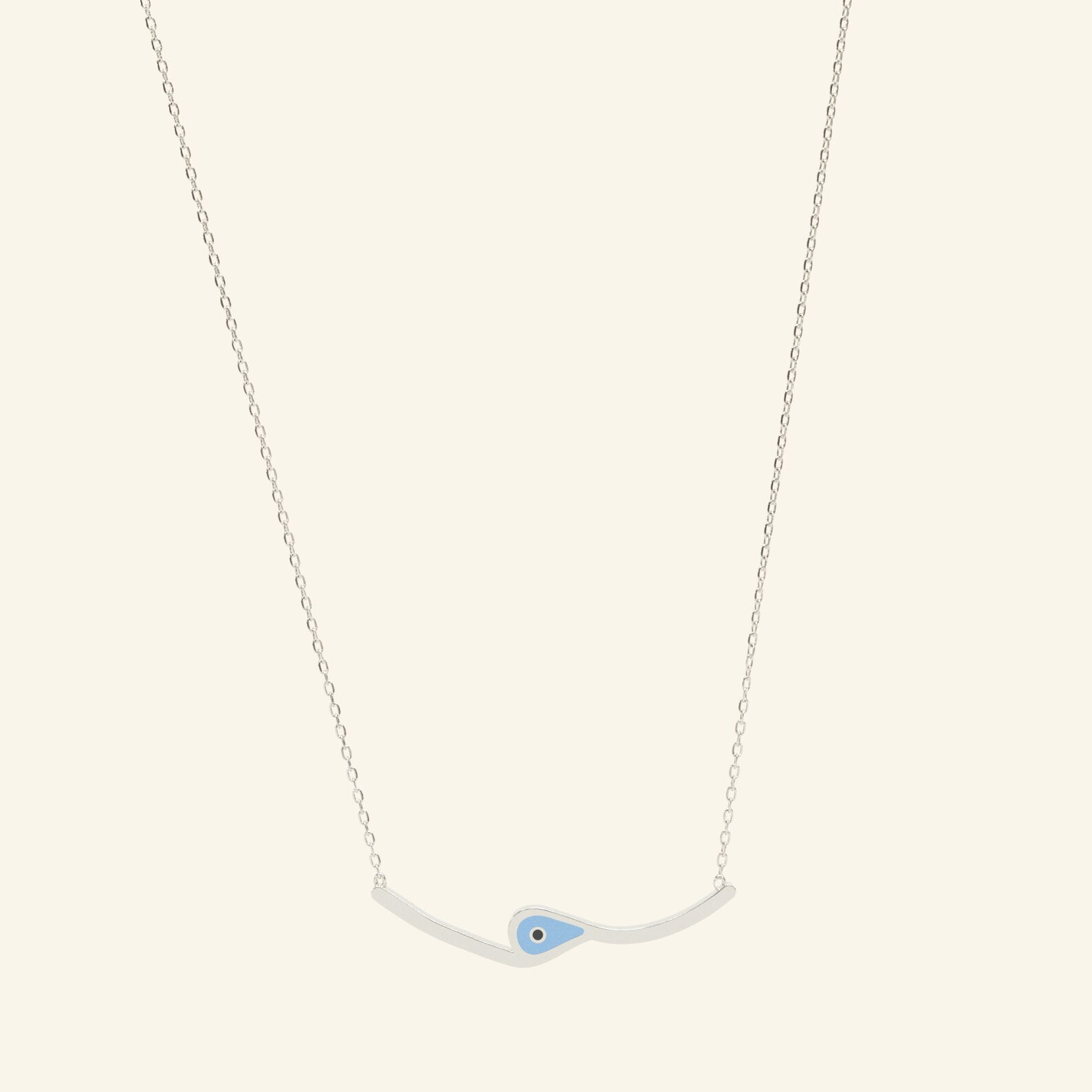 Evil Eye Bar Necklace Evil Eye Necklace Solid Gold Evil Eye - Etsy