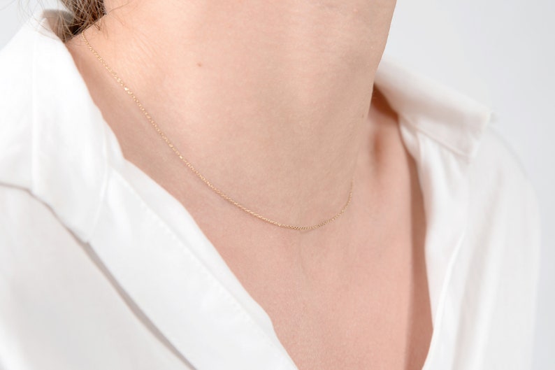 Gold Chain Necklace Solid Gold Chain Tiny Gold Chain Dainty - Etsy