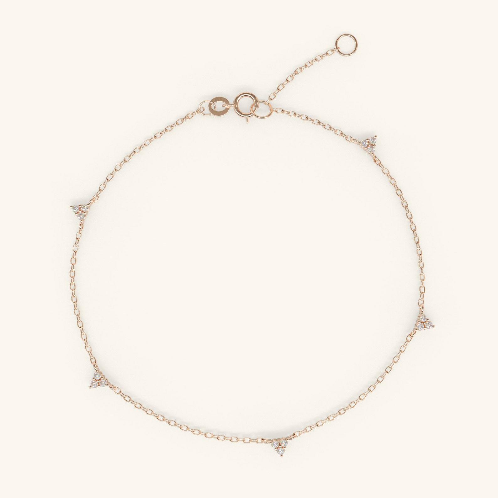 14k Gold Diamond Station Bracelet / Diamond Bracelet by the Yard ...