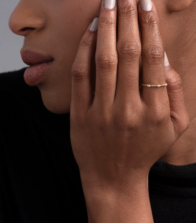 Diamond Ball Ring Dainty Diamond Ball Ring Stackable Wedding - Etsy