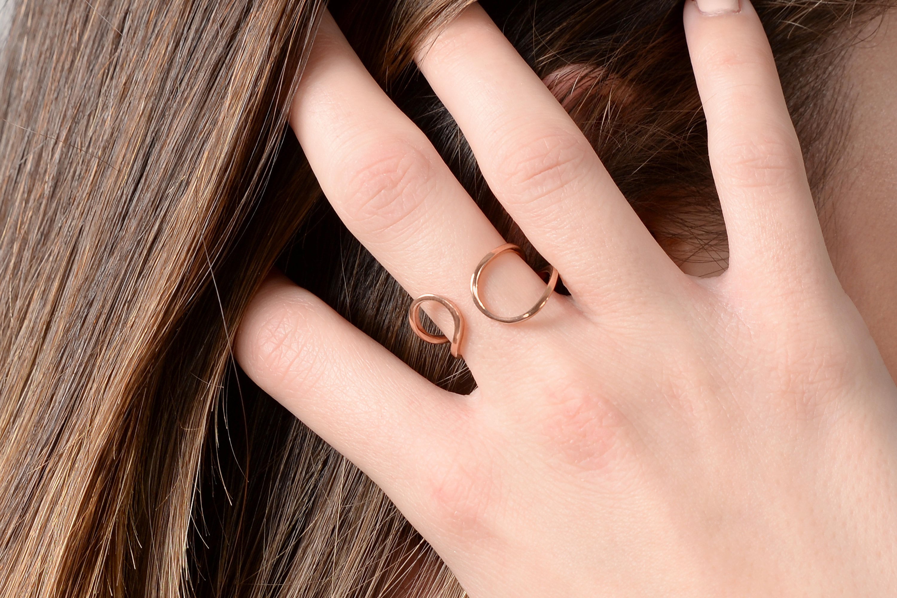 Open Cuff Ring 14K Gold Open Ring Open Ring Cuff Ring 9K | Etsy