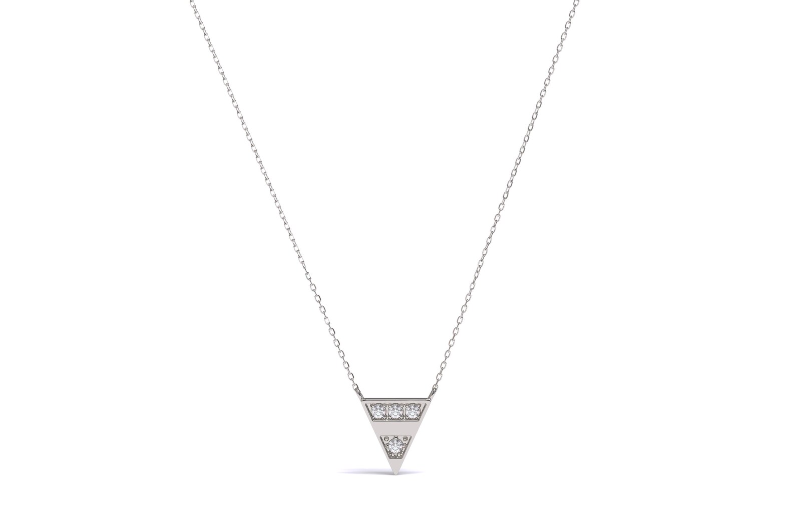 Diamond Triangle Necklace / 14k Gold Personalized Necklace / - Etsy
