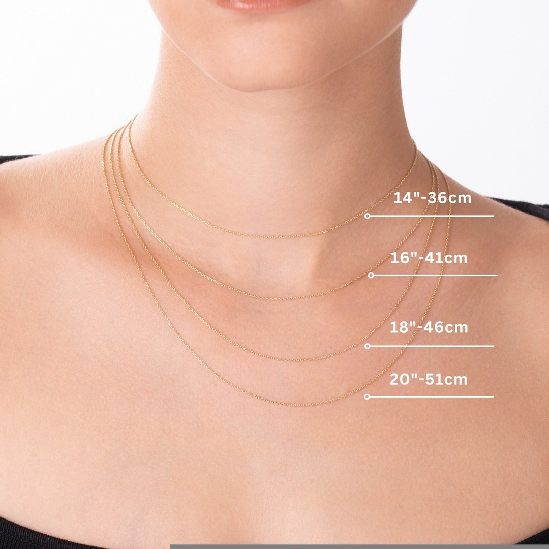 14k Solid Gold Cable Chain Necklace: Dainty Essential Chain - Etsy