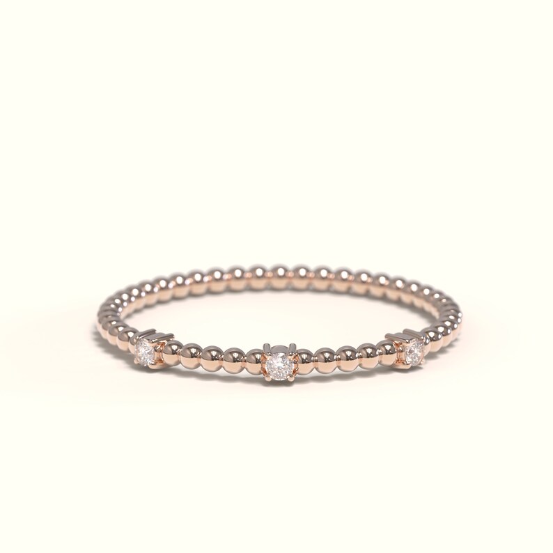 Diamond Ball Ring Dainty Diamond Ball Ring Stackable Wedding - Etsy