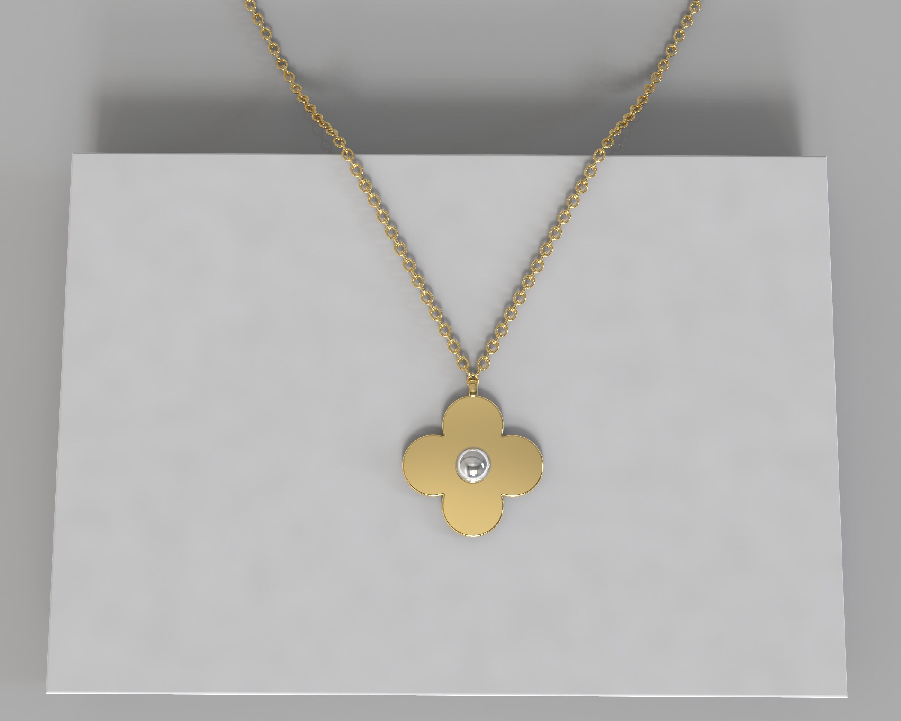 Gold Pearl Necklace Clover Pearl Pendant Gold Clover Charm - Etsy