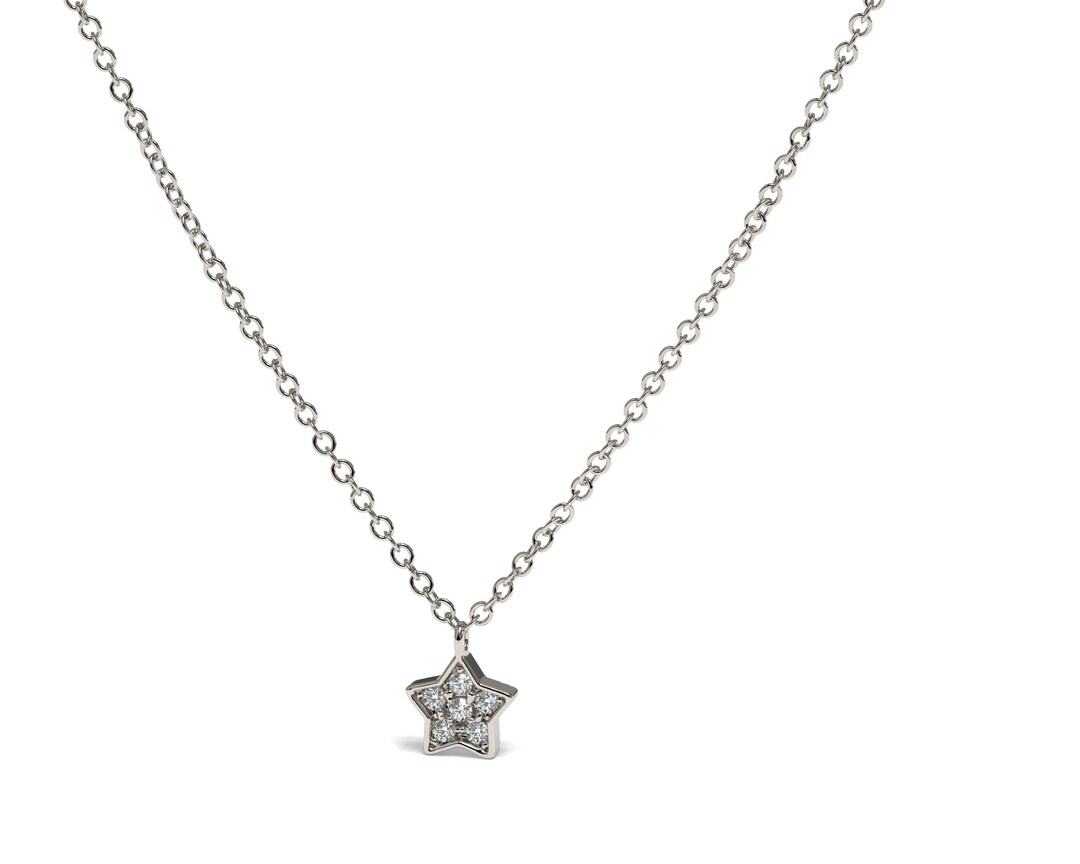 Diamond Star Necklace | Mini Star Necklace | Dainty Celestial Necklace ...