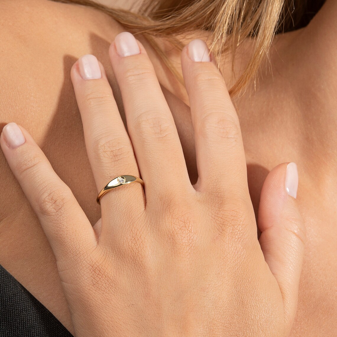 Diamond Circle Ring / Circle Diamond Ring / Conflict Free | Etsy