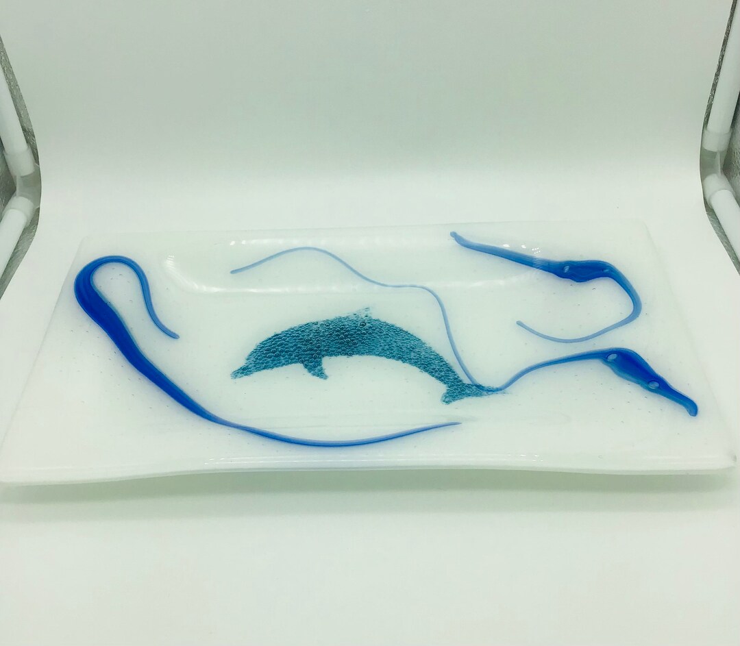 Fun Dolphin Dish in Fused Glass - Etsy UK